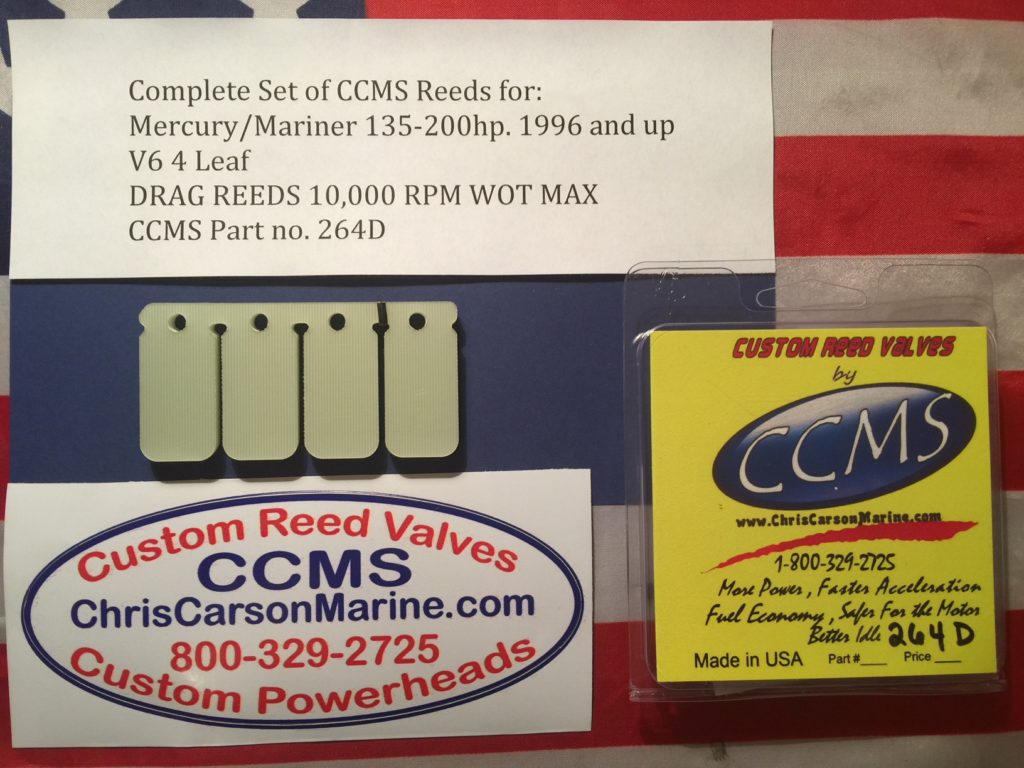 CCMS Mercury/Mariner Drag Outboard Reed 135hp-200hp 1996 and Up V6 4 ...