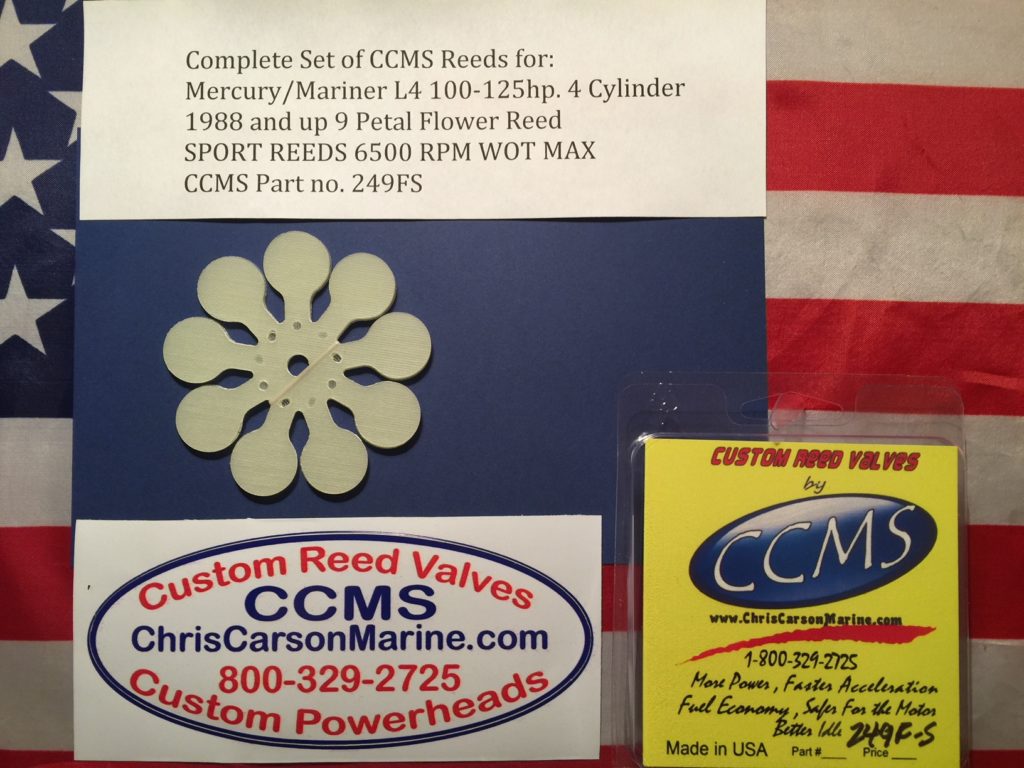 CCMS Mercury/Mariner Sport Outboard Reed L4 100-125hp. 4 Cylinder 1988 ...