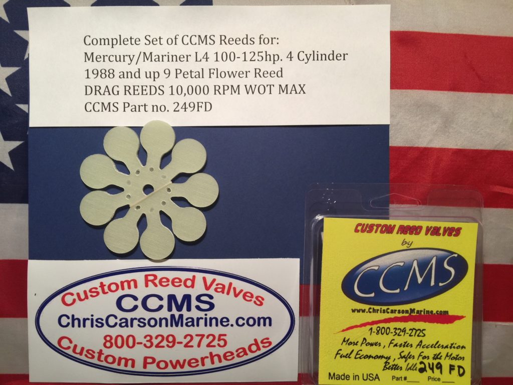 CCMS Mercury/Mariner Drag Outboard Reed L4 100-125hp. 4 Cylinder 1988 ...
