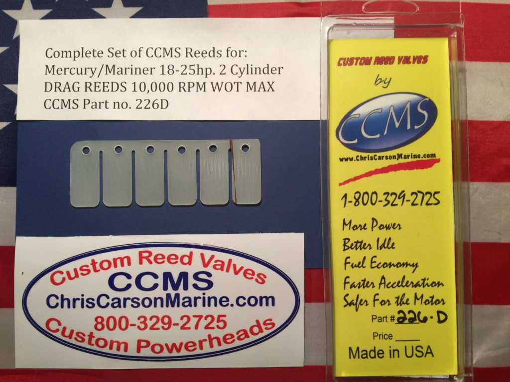 CCMS Mercury/Mariner Drag Outboard Reed 18-25hp. 2 cylinder PN.226D ...