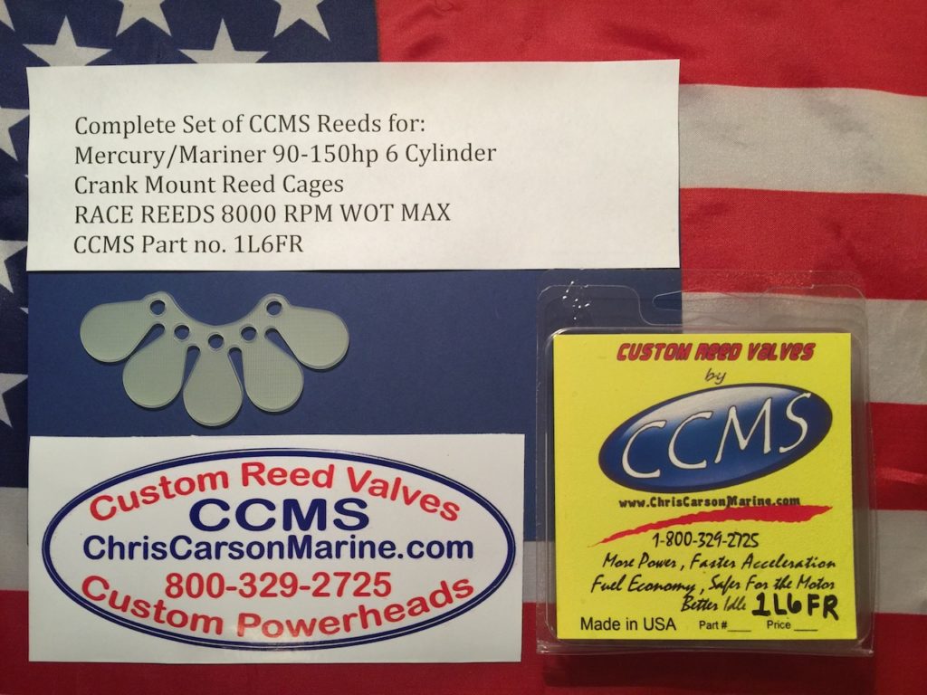 CCMS Mercury/Mariner Race Outboard Reeds 90-150hp. 6 cylinder crank ...