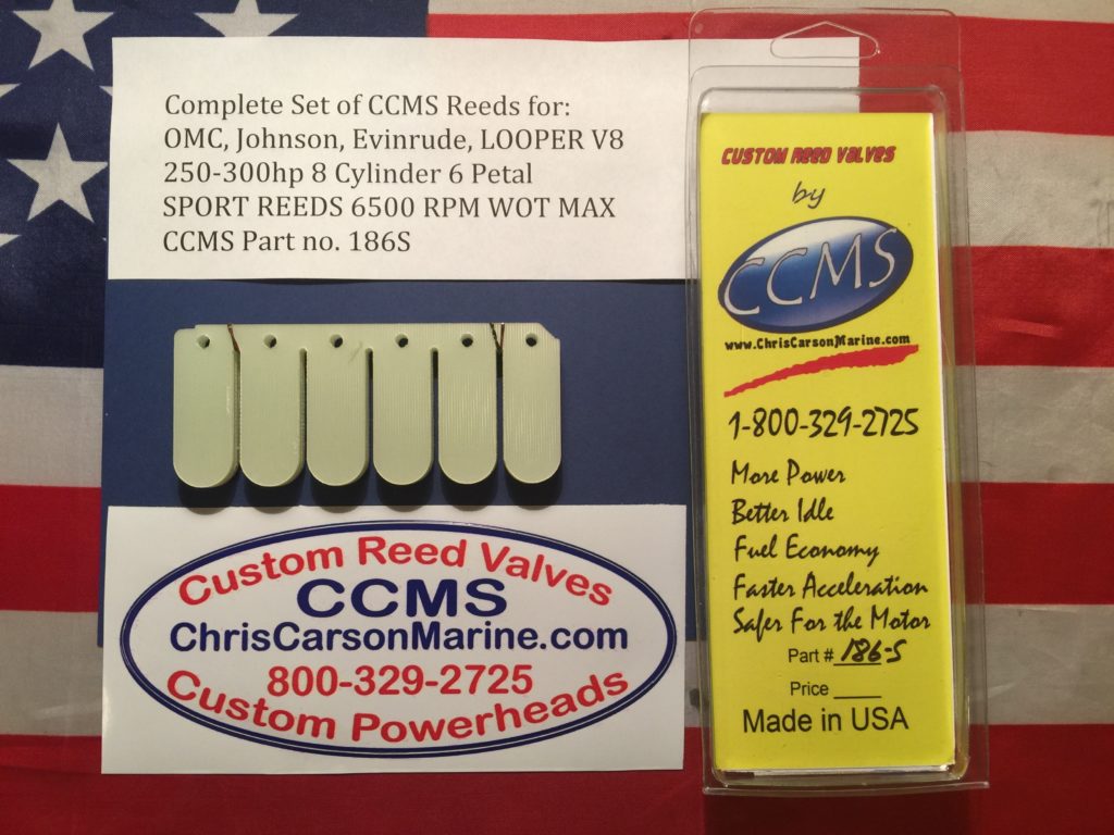 CCMS OMC/Johnson/Evinrude Sport Reed Valves 250-300hp V8 Looper 8 ...