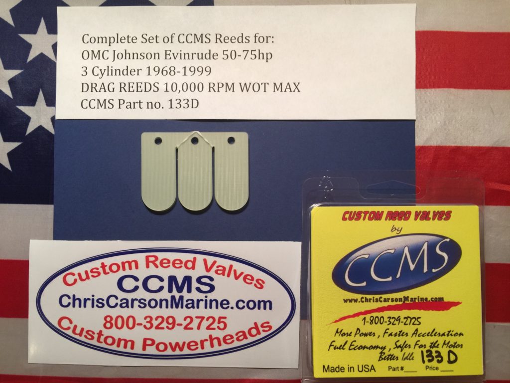 CCMS OMC/Johnson/Evinrude Drag Reed Valves 50-75hp 3 cylinder 1968-1999 ...