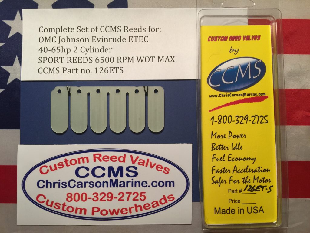 CCMS OMC/Johnson/Evinrude/ETEC Sport Reed Valves 40-65hp 2 cylinder PN ...