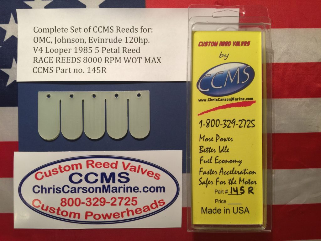 CCMS OMC/Johnson/Evinrude Race Reed Valves V4 Looper 120hp. 1985 5 ...