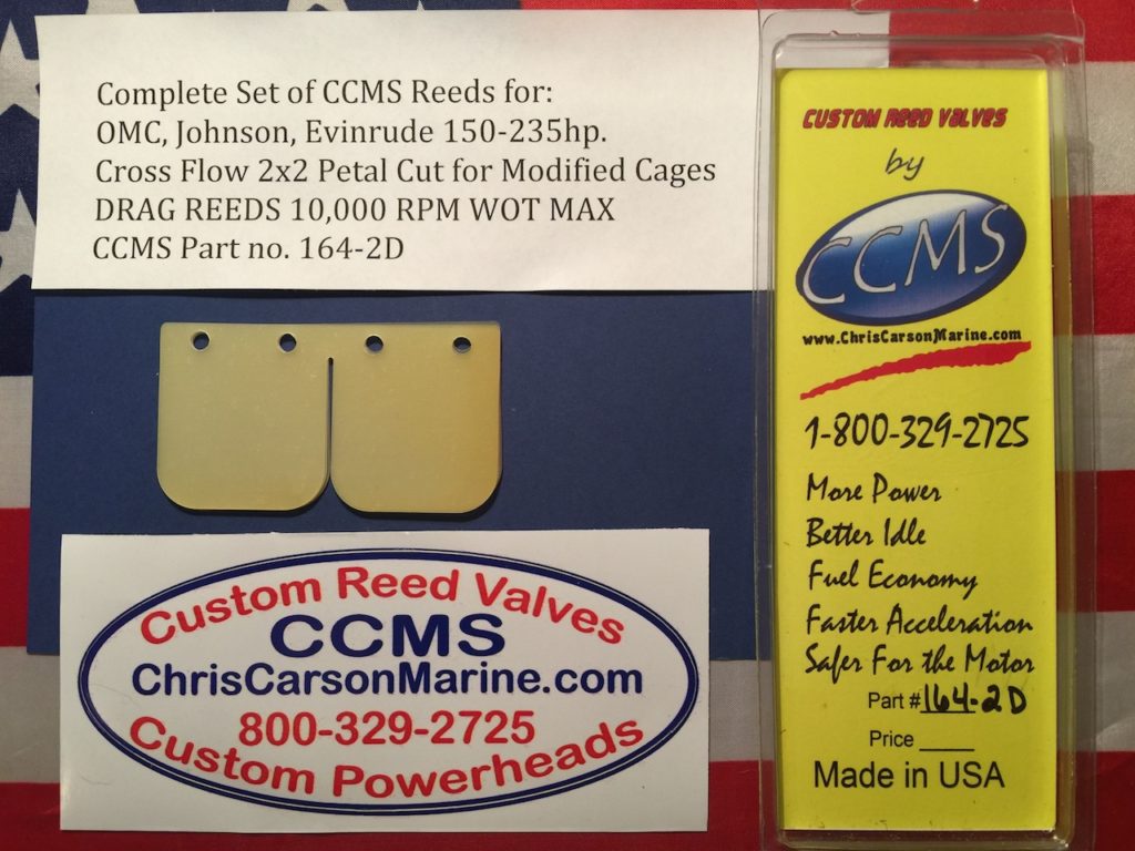 CCMS OMC/Johnson/Evinrude Drag Reed Valves V6 Crossflow 150-235hp 2x2 ...