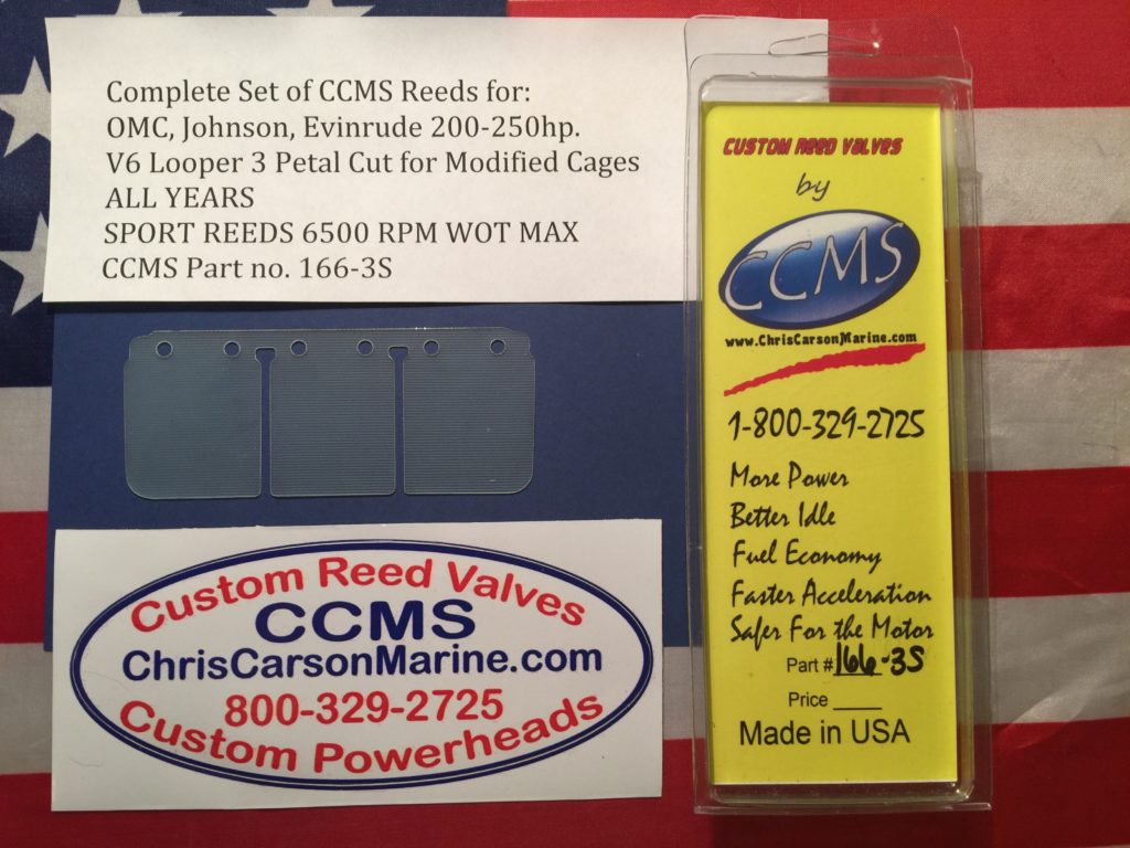 CCMS OMC/Johnson/Evinrude Sport Reed Valves V6 Looper 200-250hp 3 Petal ...